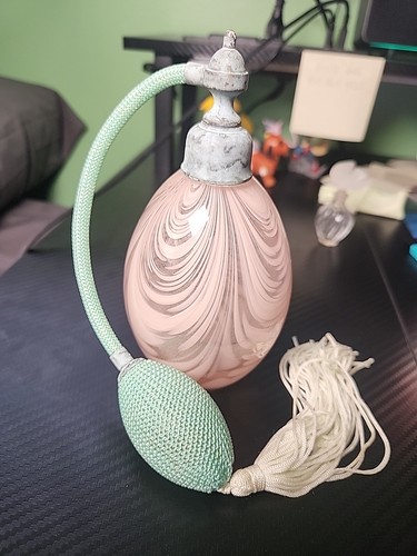 Glass Act Studio Victorian Style Hand Blown Swirl Pink Vintage Perfume ...