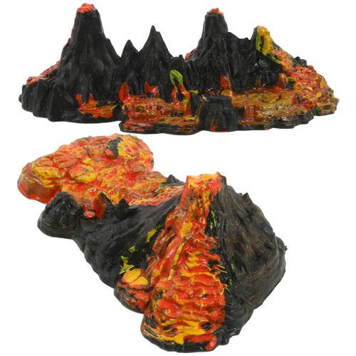 2 Pcs Realistic Volcanic Decoration Aquarium Mini Volcano Statue | eBay ...