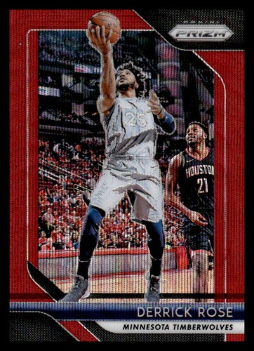 2018-19 Panini Prizm Prizms Ruby Wave #77 Derrick Rose NM-MT Timberwol ...