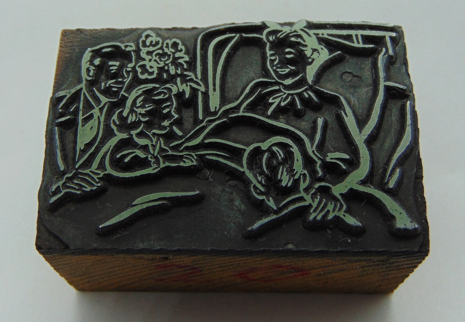 Vintage Printing Letterpress Printers Block Sick Woman In Hospital Bed ...