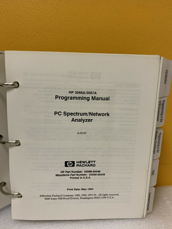HP 03566-90046 3566A/3567A PC Spectrum/Network Analyzer Programming ...