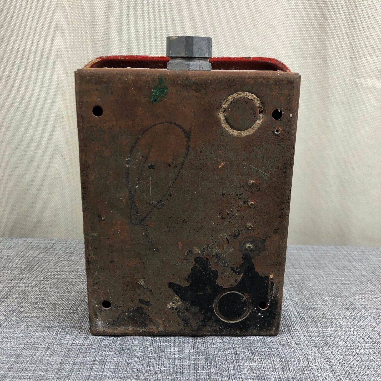 Vintage Edwards 1872 Red Cast Iron Fire | Grelly USA
