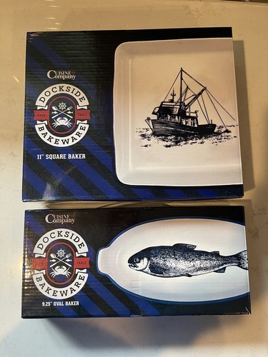 Cuisine & Company Dockside Bakeware 11" Square and 9.25" Oval Baking ...