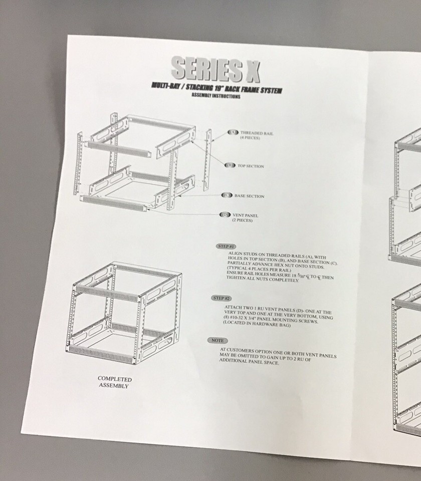 Lowell X-1720 Stacking 19” Rack Frame System, Open Frame Rack, Metal ...