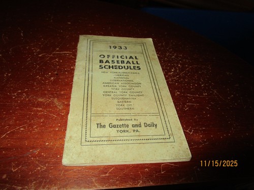 1933 Baseball Schedule Booklet Fair condition Major and Minor League | eBay