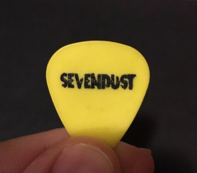 Vtg SEVENDUST yellow guitar pick Collectors Item used in Concert | eBay