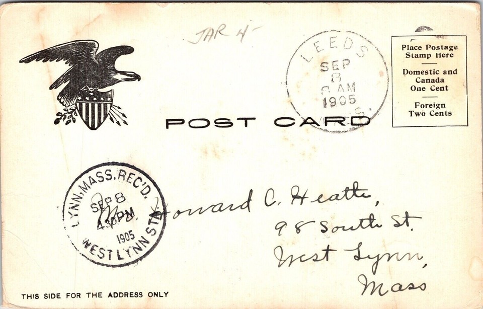 Forbes Library Northampton MA Massachusetts Antique Postcard PM UDB WOB ...