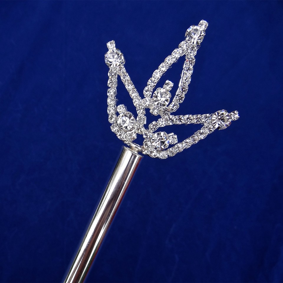 Sweet 15 Quinceanera Crystal Flower Scepter Wand Wedding Bridal Prom ...