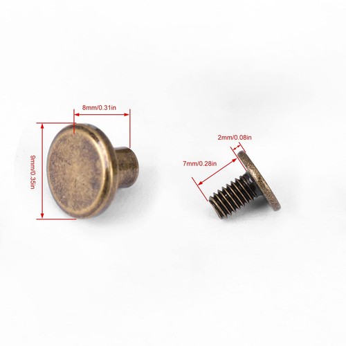 20pcs Metal Rivet Flat Head Copper Brass Screws Nuts Nails Rivets ...