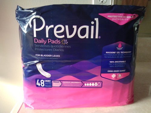 Prevail Daily Incontinent Pad 48 Count, Reg- 11" Length, Maximum ...