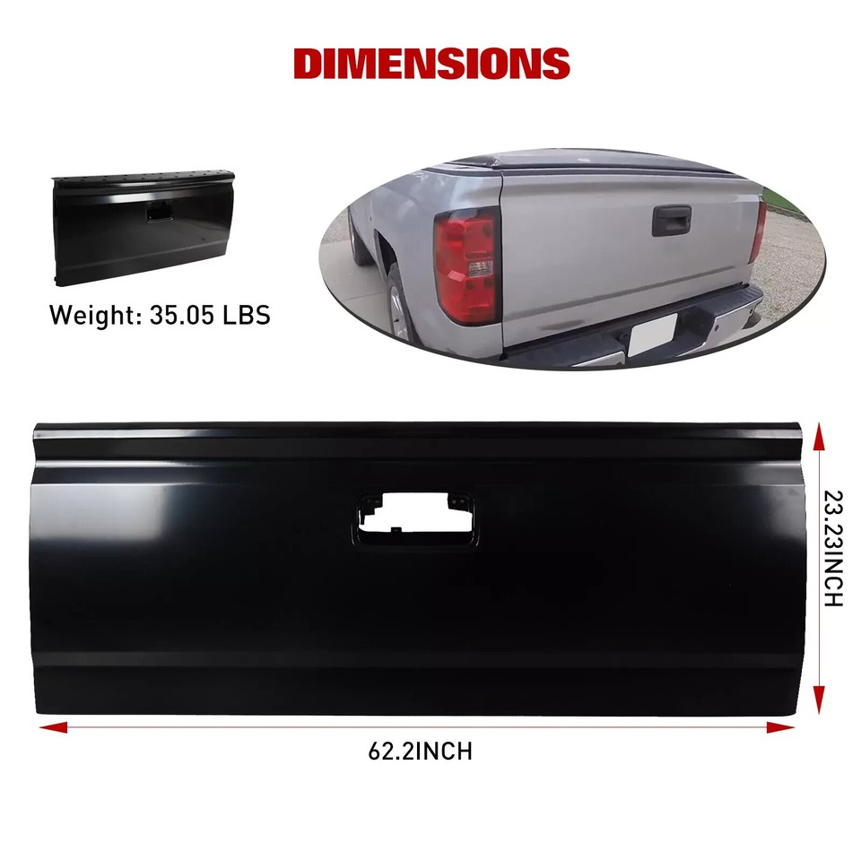 Black Tailgate Assembly W/ Assist For 2014-2019 2015 2016 Chevy ...