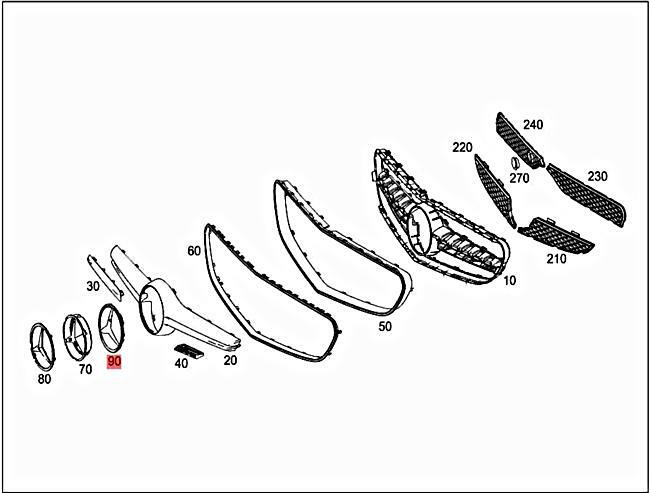 Genuine MERCEDES A205 A217 C205 C217 C238 S205 S213 W205 Base plate ...