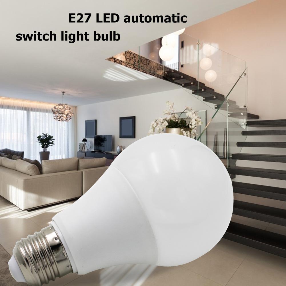 Sound+Light Sensor Control LED Lamp Automatic Smart Sensor Bulb Light ...