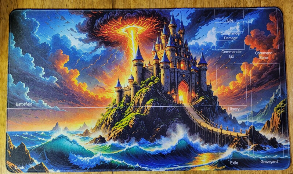 MTG TCG Commander Playmat, Magic Play Mat, Stitched Border, Izzet ...