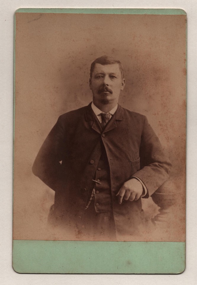 Vintage 1890's Cabinet Card Portrait Dapper Victorian Man Stair ...