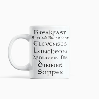 Meal List 11 oz Mug - Coffee Mug - Tea Cup - White Mug - LOTR Inspired ...