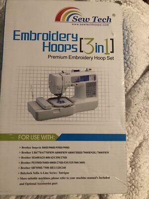 Sew Tech Embroidery Hoops for Brother SE600 PE550D PE535 SE400 PE525 ...