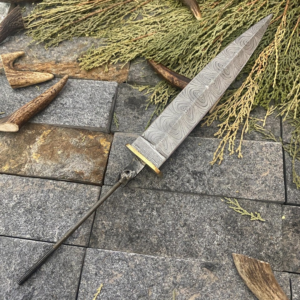 SHARD BLADE CUSTOM HAND FORGED DAMASCUS STEEL DAGGER BLANK BLADE ...