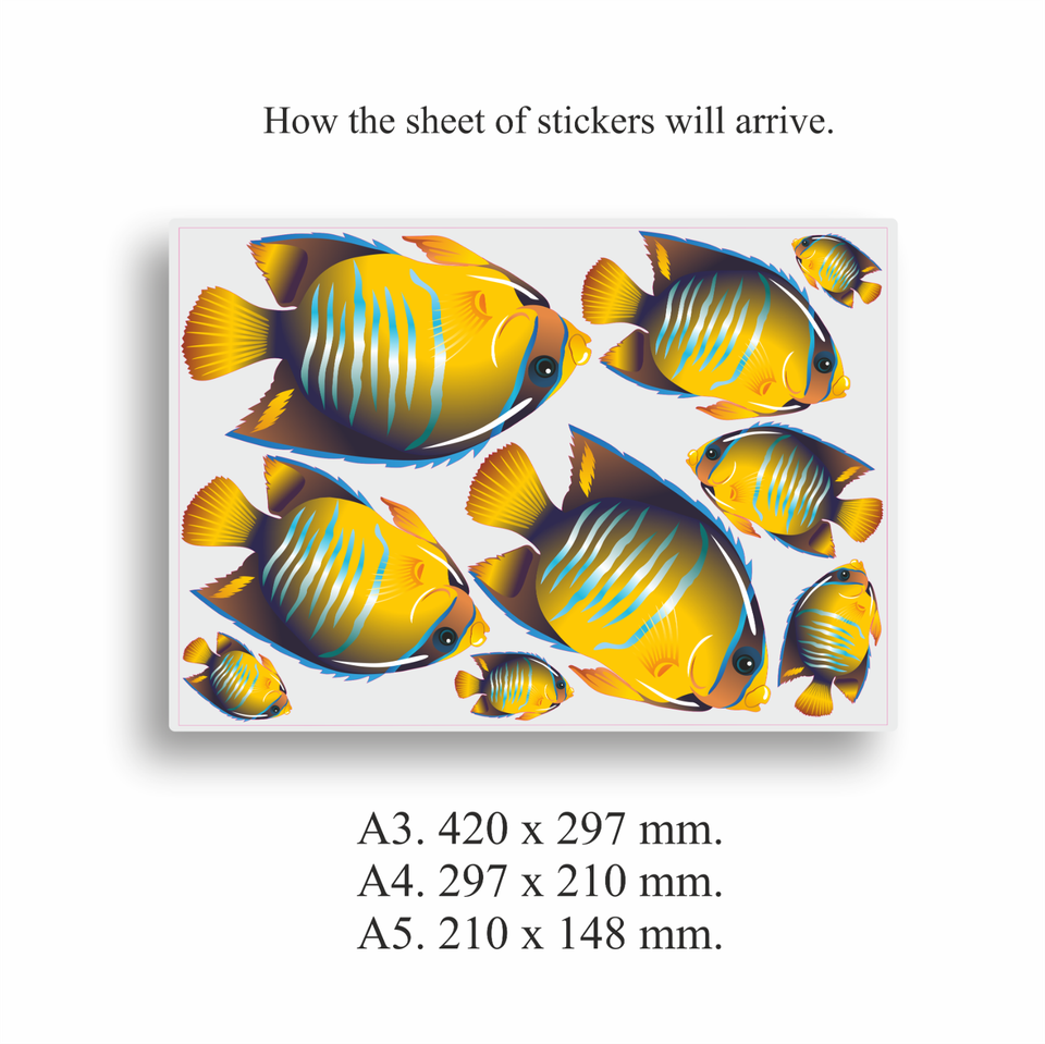 Tropical Fish Vinyl Art Decal Sticker [Multiuse] Tile Laptop Wall ...
