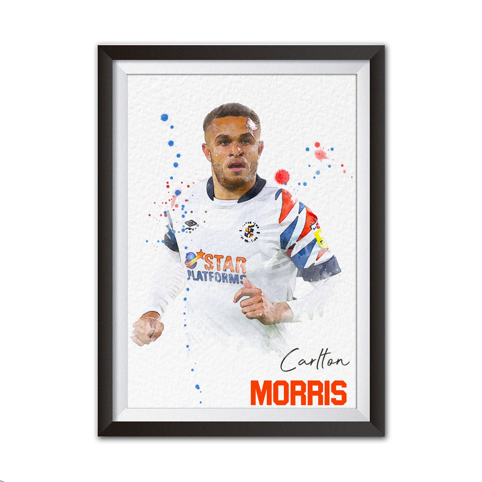 Carlton Morris Luton Town Watercolour Style Art Football Art Print A4 ...