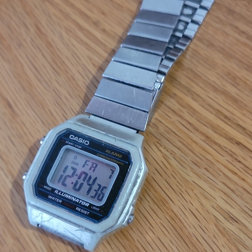 Casio B650W Digital Wristwatch Silver Bracelet Alarm Chronograph 50m | eBay