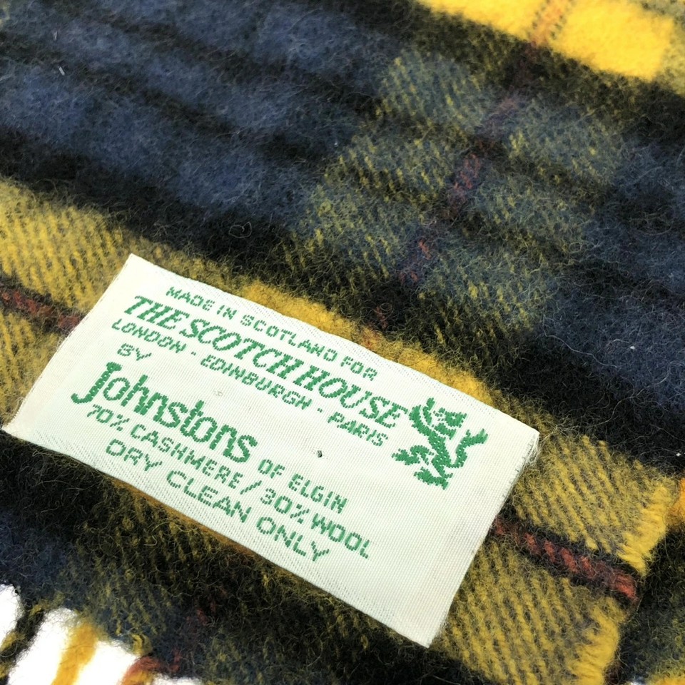 Johnstons Johnstons x Scotch House/Muffler Plaid Vintage Item Navy ...