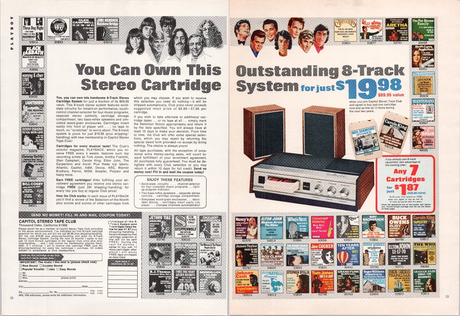 Capitol Stereo Tape Club 1972 Vintage 8-Track Stereo Cartridge 2 Page ...