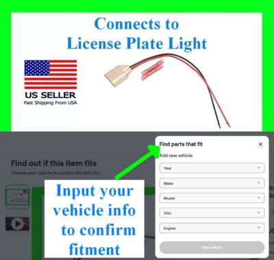 fit Ford Ranger Explorer License Plate Light Lamp Connector Harness ...