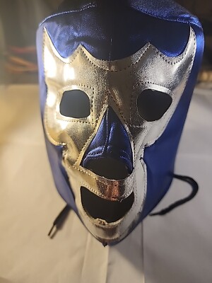 Blue Demon Luchador Wrestling Costume Mask Adult Size Blue & Silver | eBay