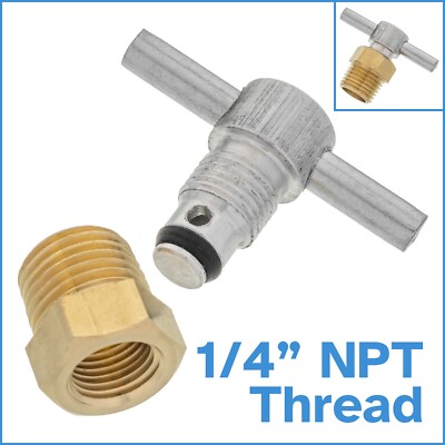 Brass Drain Valve 1/4" NPT Male Air Compressor Tank Tap Seal ...