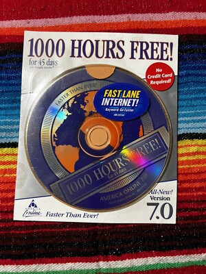 AOL TRIAL DISC SEALED Vintage Software Internet American Online 1000 ...