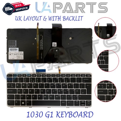For HP Elitebook 1030 G1 UK Layout Laptop Keyboard With Frame And ...