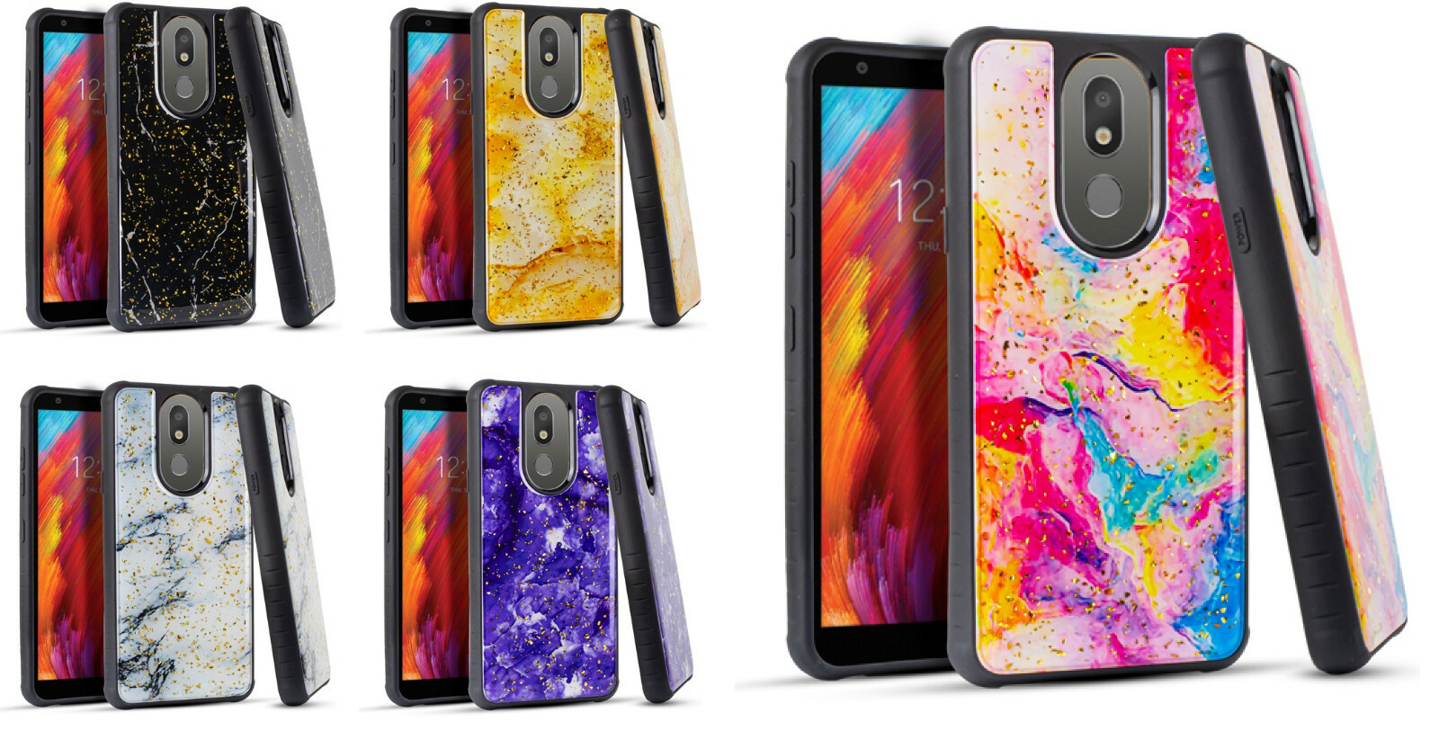 Chrome Flake Marble Slim Cover Phone Case For LG Neon Plus LM-X320AM8 ...