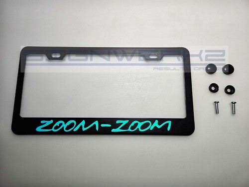 Glowing Zoom Zoom Holographic Black Stainless license Plate Frame | eBay