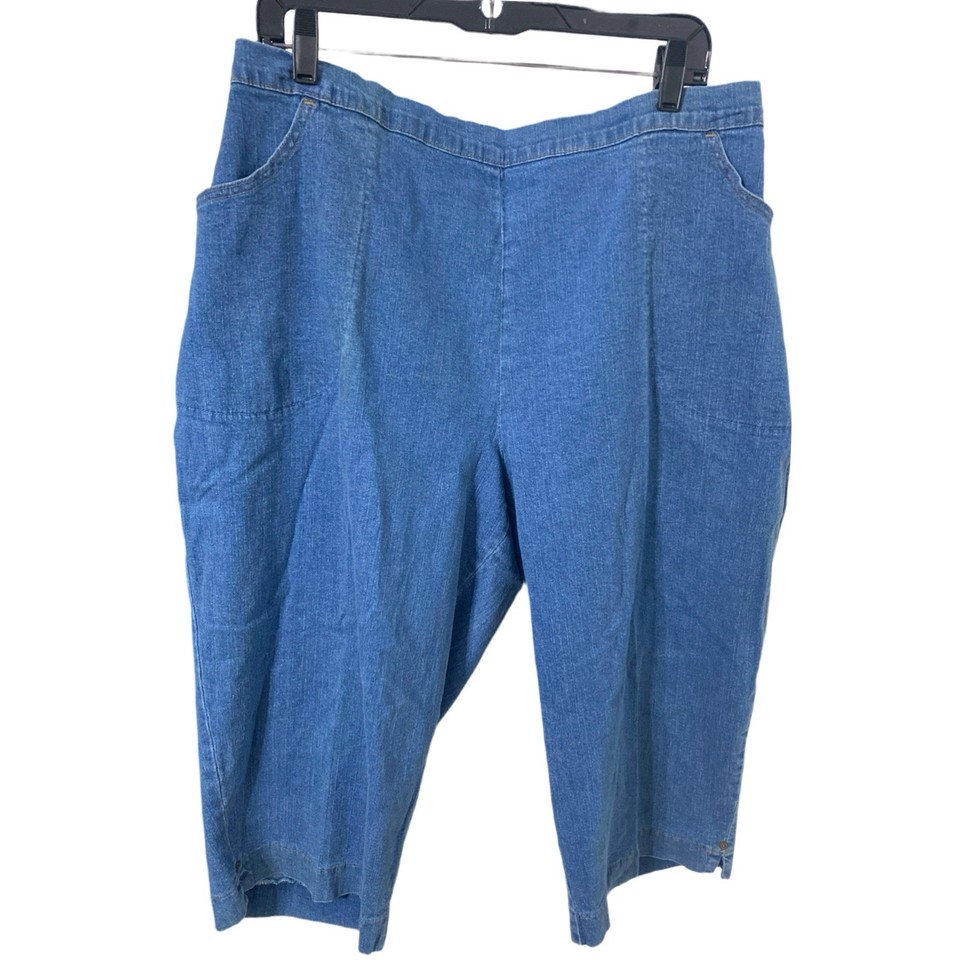 JMS Just My Size Blue Jean Pull On Stretch Capris Women's Plus Size 4X ...
