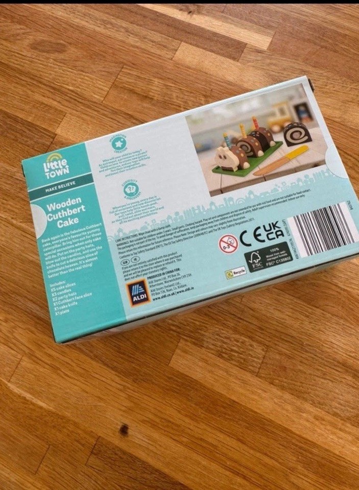 Aldi Little Town CUTHBERT the Caterpillar Wooden Cake Toy BIRTHDAY wood ...