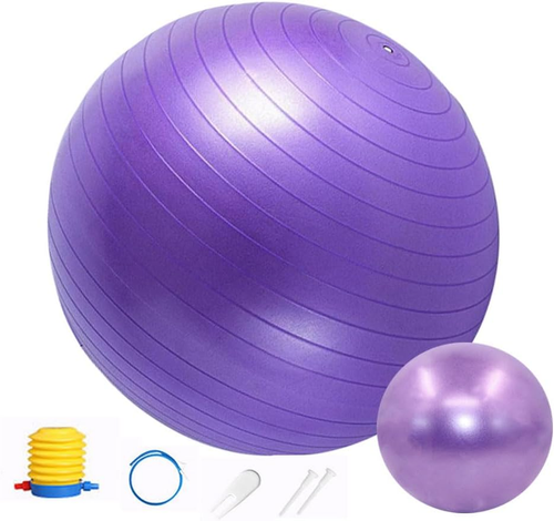 Soft Exercise Ball Purple 65Cm Yoga Ball and Pilates Ball 9 Inch Anti ...