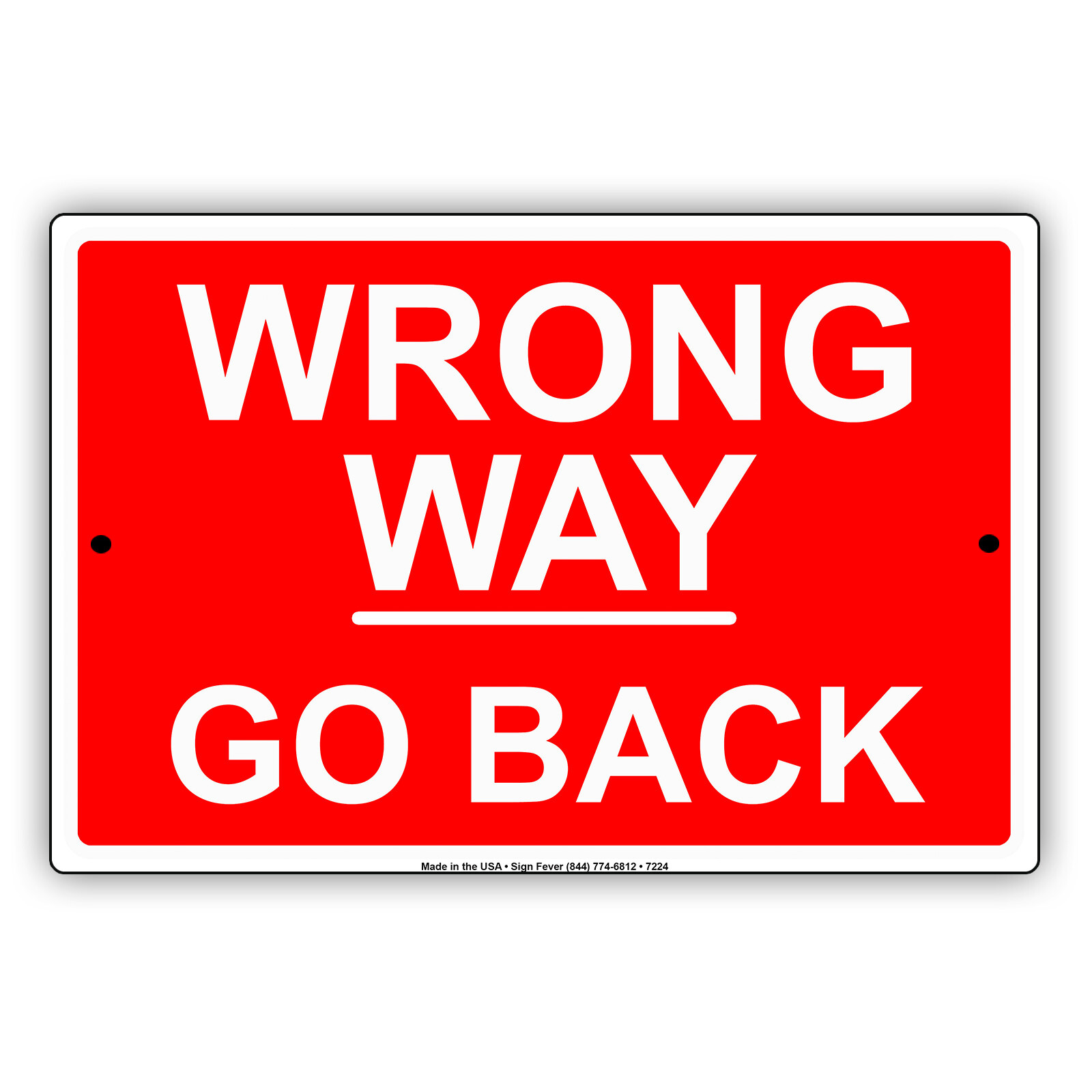 Wrong Way Go Back Street Road Safety Warning Aluminum Metal Sign | eBay