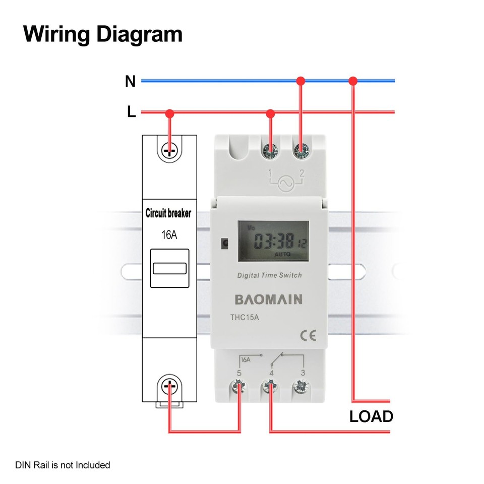 Baomain THC15A AC 110V Digital LCD Power Programmable Timer Time Switch ...