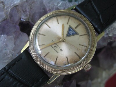 Lord Elgin Vintage 14K Yellow Gold Automatic Wrist Watch Panhandle 25 ...