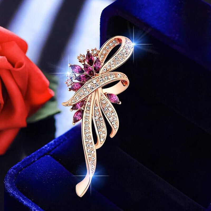 Fashion Crystal Rhinestone Brooches For Women Clothing Jewelry Party ...