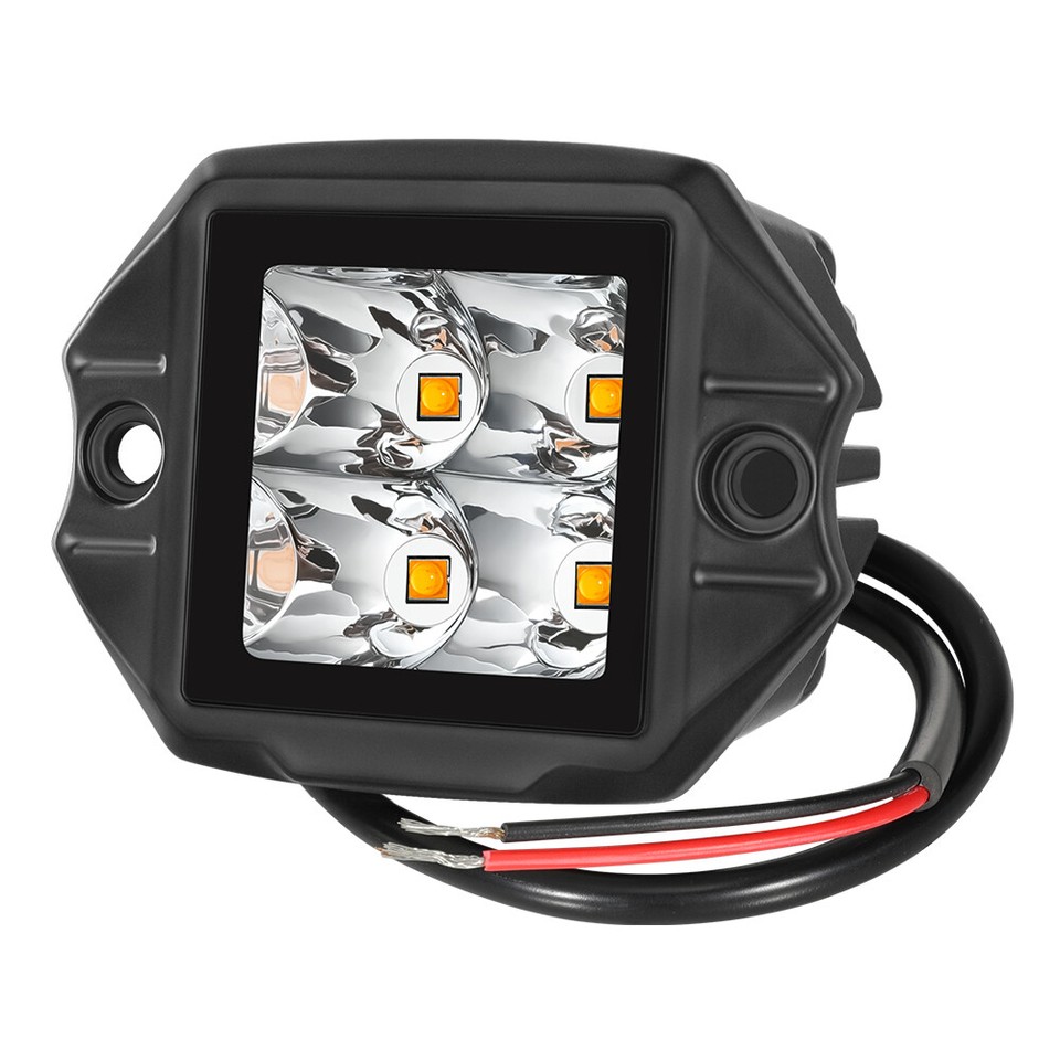 2x 3500K Flush Mount LED Pods Flood Spot Work Light Bar Offroad Pickup ...