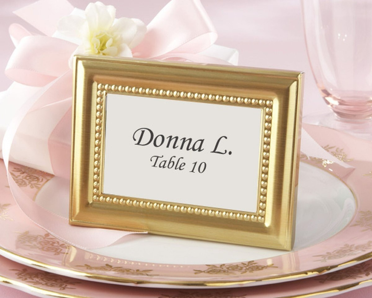 Gold Frame Place Card Holders 7" Gold Horse Carriage Resin Picture