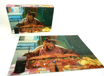 ALF sandwich 100 pc jigsaw puzzle Milton Bradley 11x16 vtg rare 1987 tv ...
