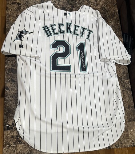 Josh Beckett Signed Autographed Florida Marlins Jersey Size 52 Russell ...