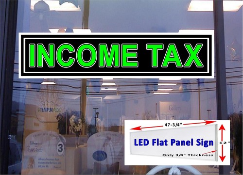 Income Tax LED flat panel light box sign 48"x12" | eBay