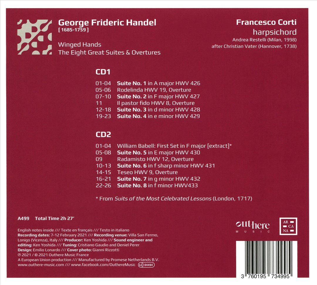 HANDEL WINGED HANDS. THE EIGH NEW CD 3760195734995| eBay