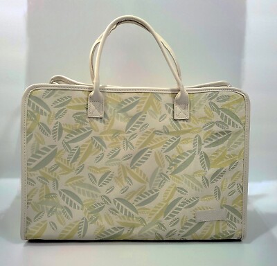 Jafra Large Lined Handbag Totebag Double Handles - Yellow/Green/Cream ...