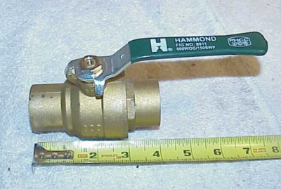 NEW Hammond 8911 1-1/4 Inch Sweat Brass Ball Valve 150 WSP 600 WOG Full ...