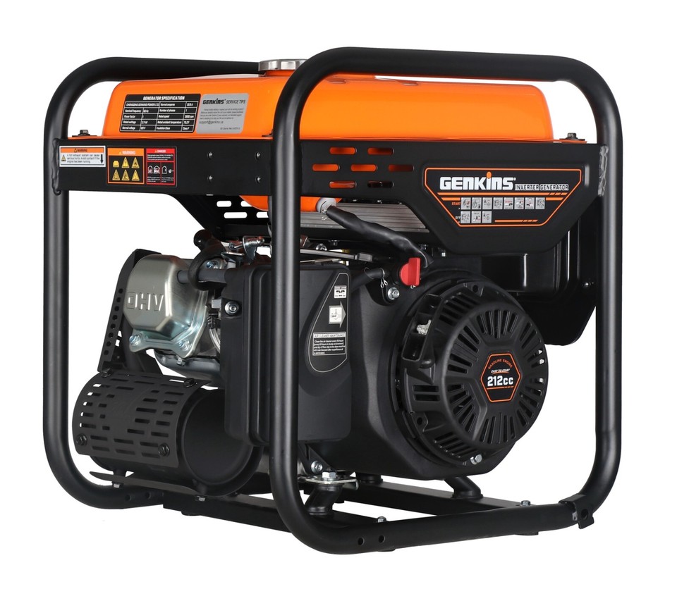 Genkins 4500 Watt Open Frame Inverter Generator 30 Amp Pure Sine Wave ...